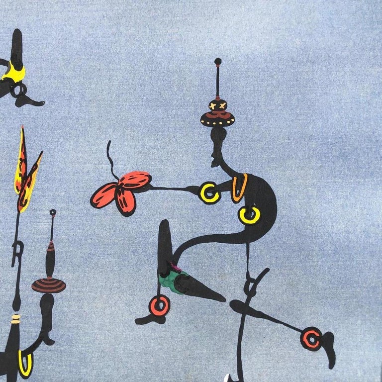 Congo Artist Rene Bokoko Imaginative African Human Gouache For Sale at ...