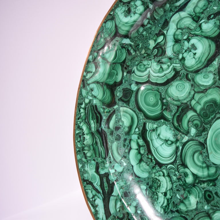 Congo Malachite Gold Rim Plate at 1stDibs