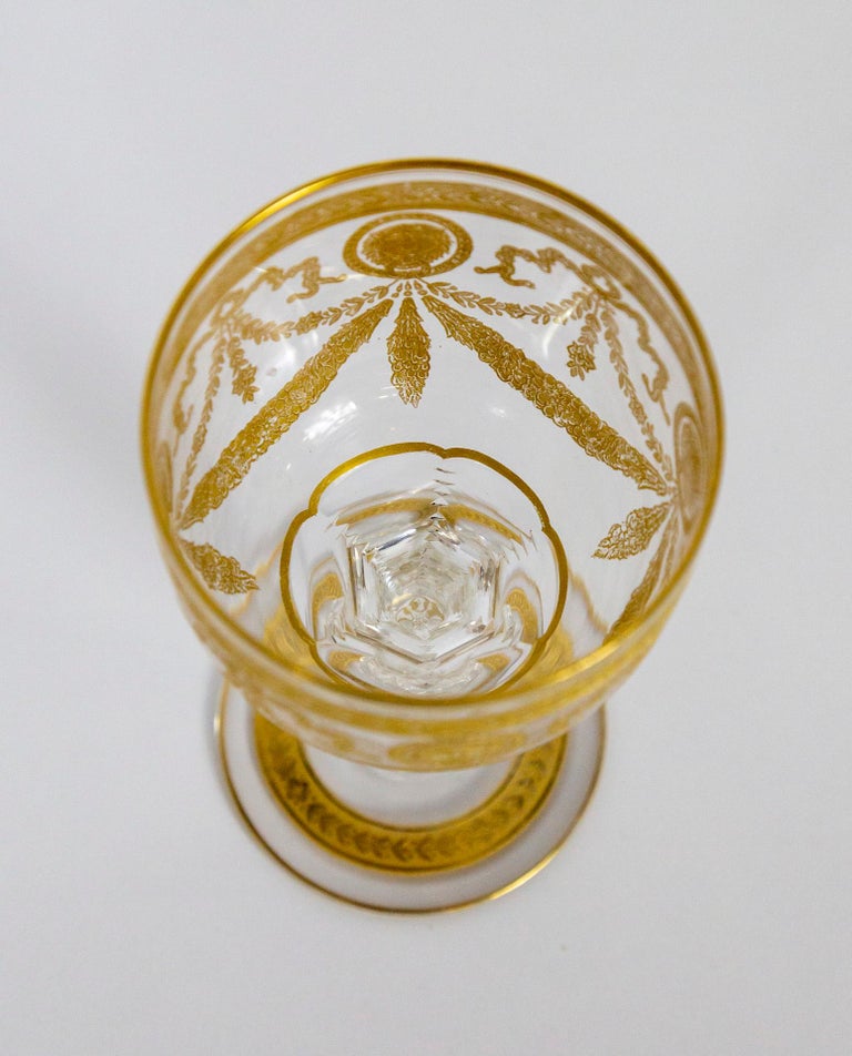 Congress Style Gilt Crystal Claret Wine Glass by Saint-Louis For Sale ...