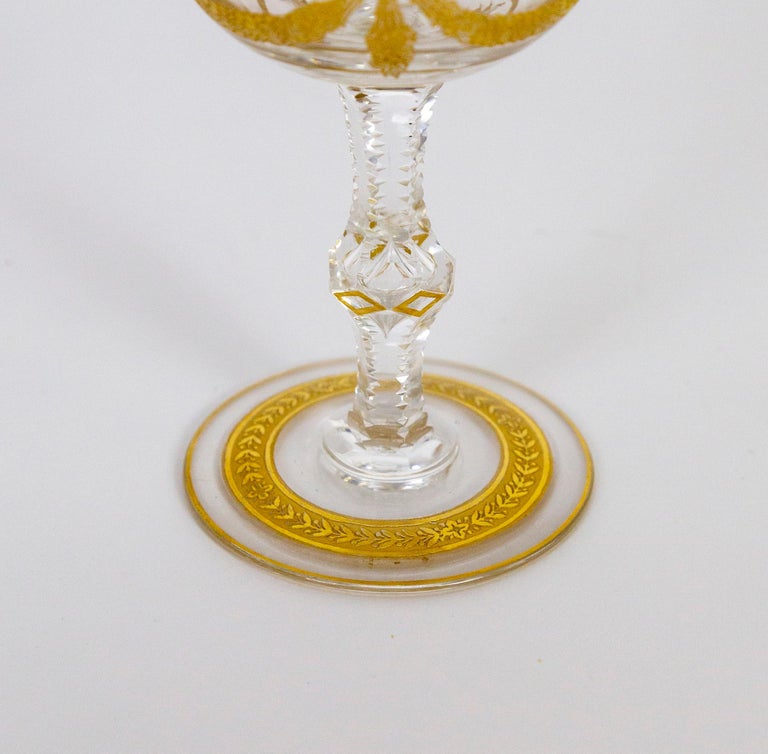 Congress Style Gilt Crystal Claret Wine Glass by Saint-Louis For Sale ...