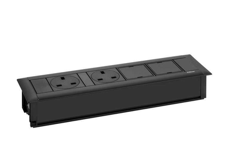 Connected Desk in Ash Wood with integrated power sockets and USB ...