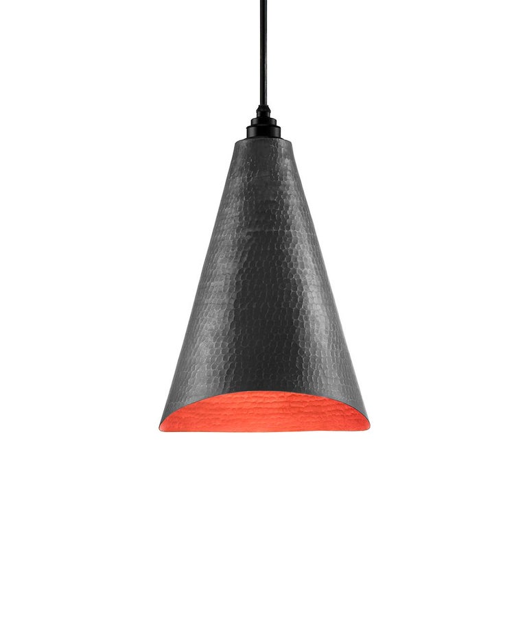 Cono Solid Copper Pendant Light in Lush Brown Patina For Sale at 1stDibs