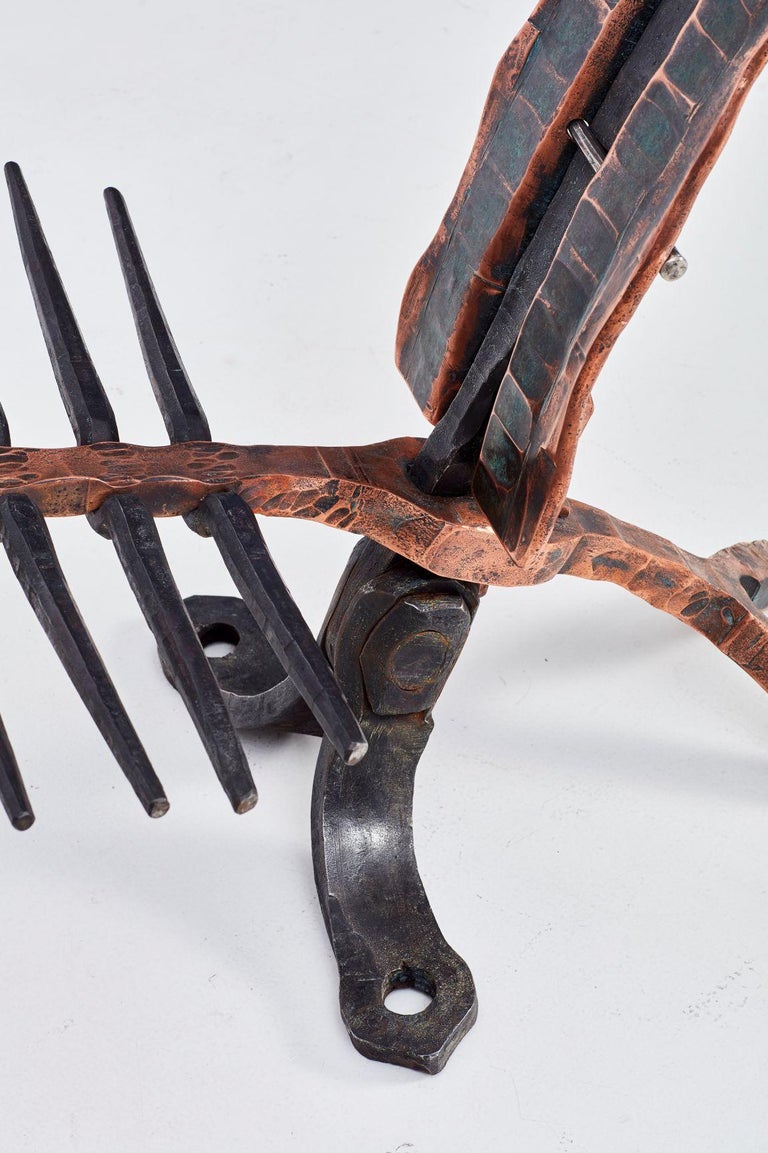 Conrad Hicks, "Artefact", Wrought Iron and Copper Chair at 1stDibs