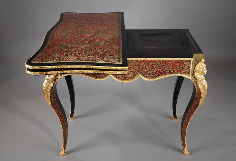 Console and Game Table in Boulle Marquetry For Sale at 1stDibs