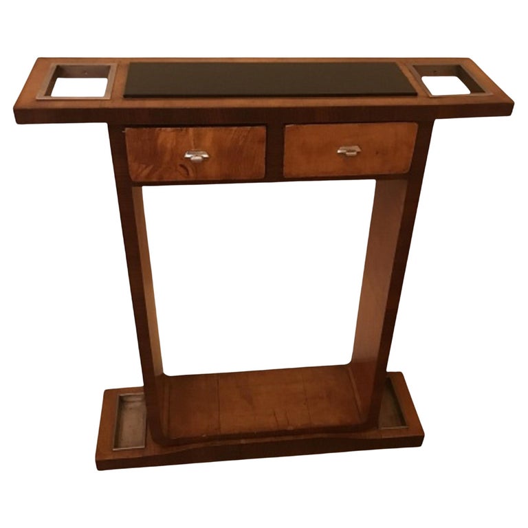 Console and umbrella stand, France, 1920, Art Deco in Wood, opaline and ...