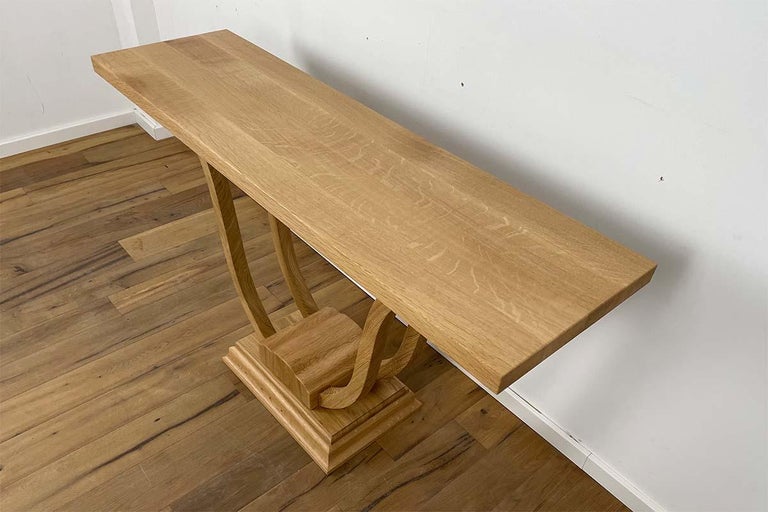 Console Art Deco Style in oak with Curved Legs from Germany For Sale at ...