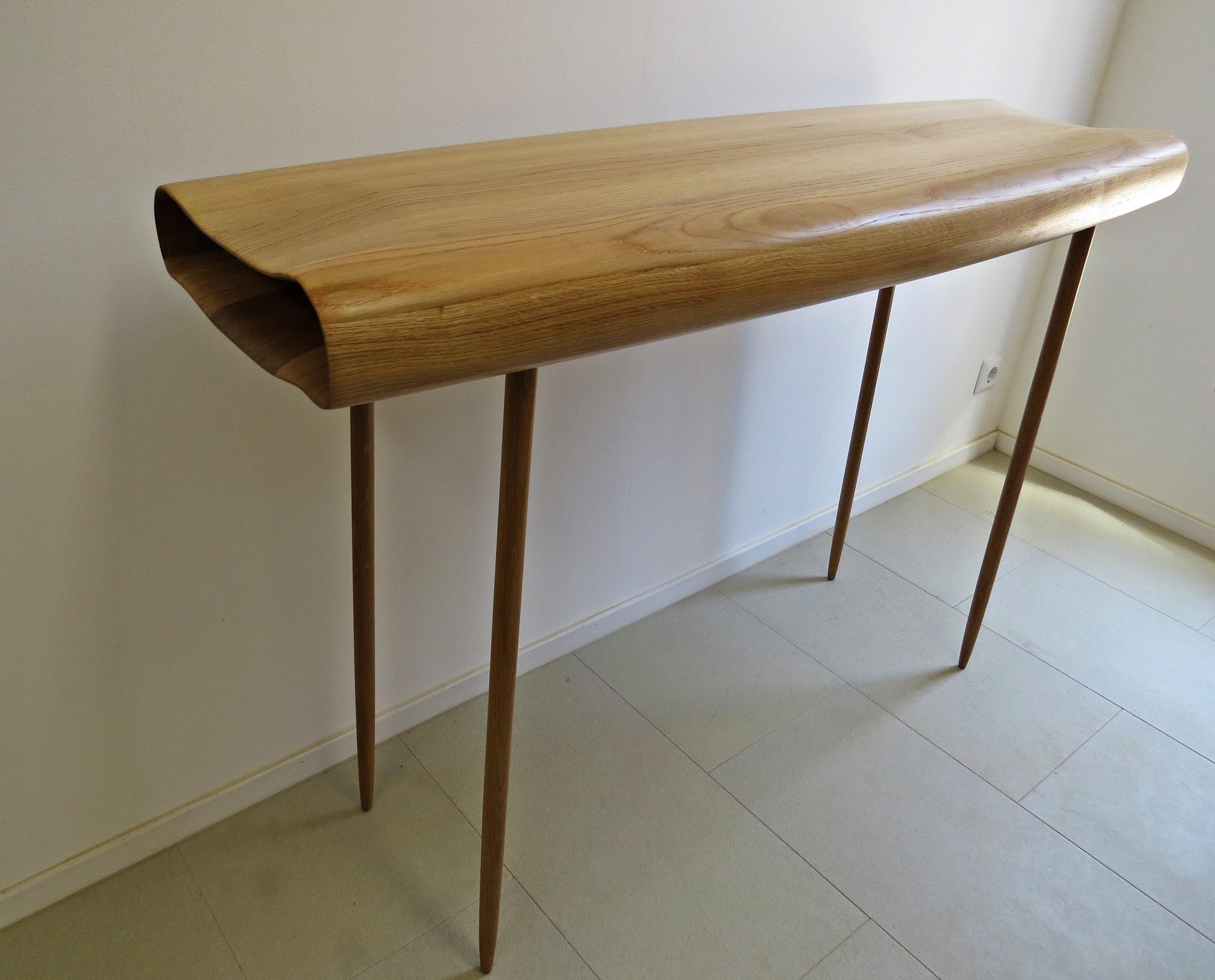 Console "Cloud" Solid White Oak, Organic Design, Made to Measure in ...