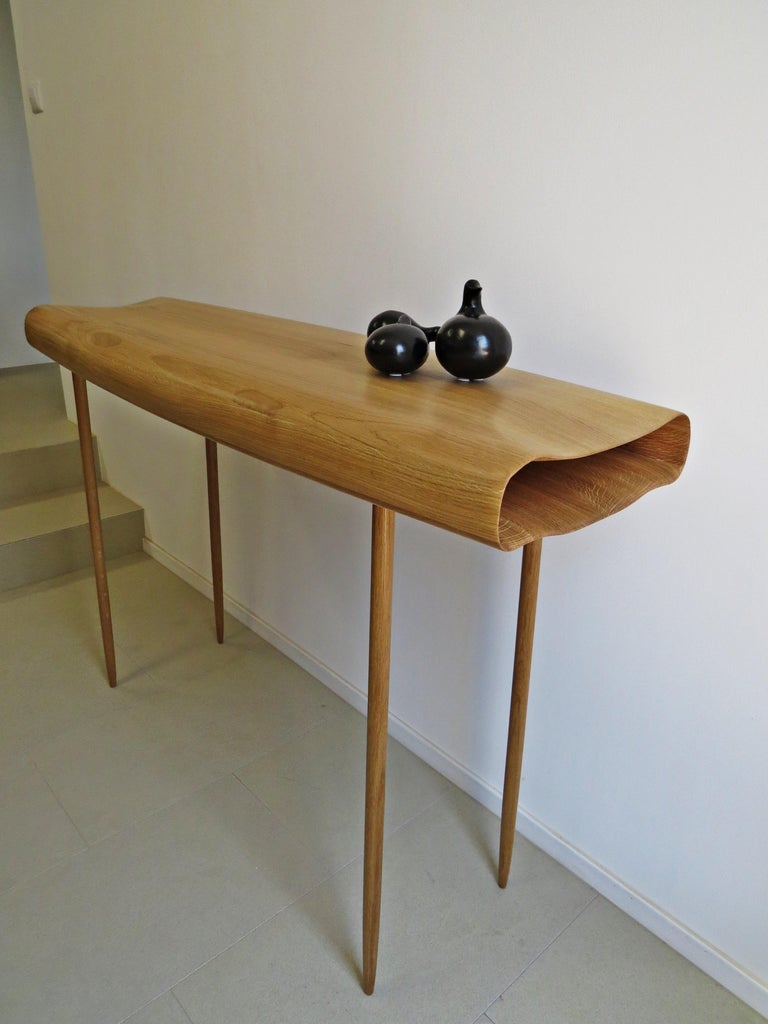 Console "Cloud" Solid White Oak, Organic Design, Made to Measure in ...