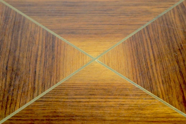 Console Flip Top Dining Table by Parzinger with Brass String Inlay For ...