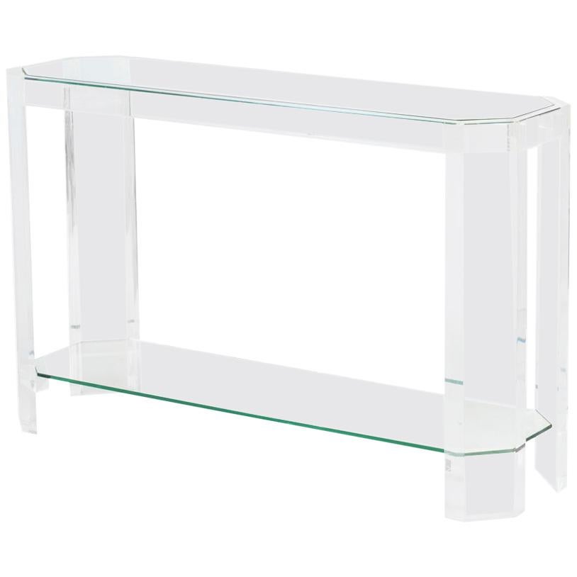 Console in Transparent Lucite, 1970s at 1stDibs