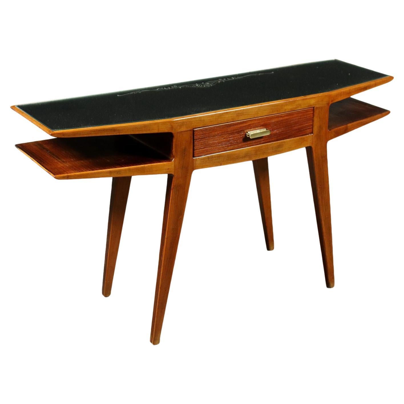 Mahogany Console Italian Design Mid-Century Modern Geometric Shape ...