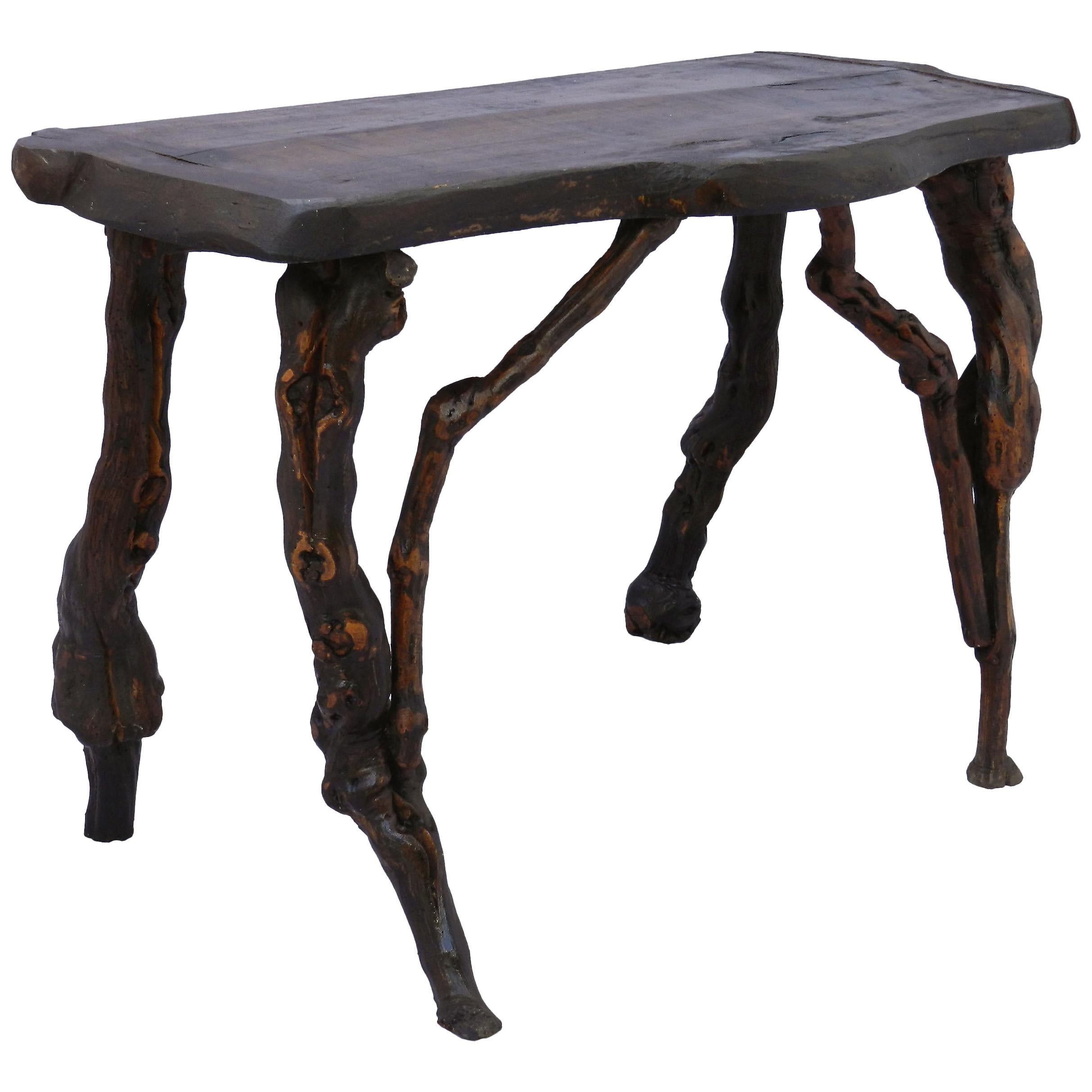 Console Side Table Olive Live Edge Antique Vine Root French Midcentury ...