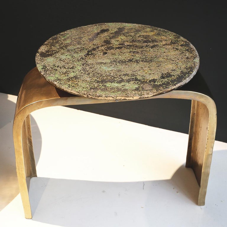 21 st Century - Console Bridge legs green - Pewter Glass Bronze Xavier ...