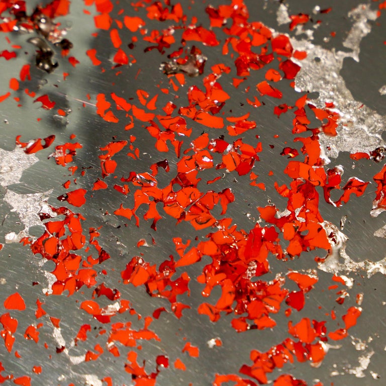 Console Table "Bridge legs red", Melted Pewter, Murano Glass, Crystal ...