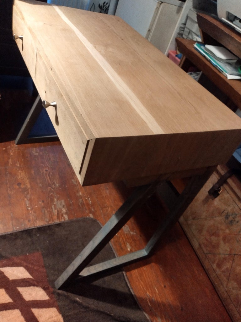 Console Table Desk Solid Wood Computer Writing Office Desk with Drawers ...