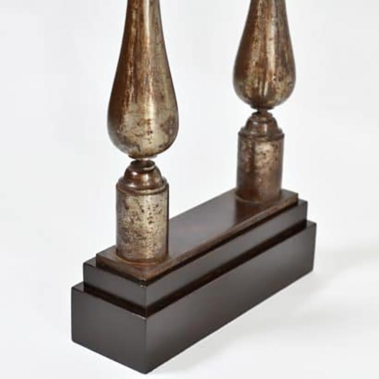 Console Table in Bronze, Travertine and Wood For Sale at 1stDibs