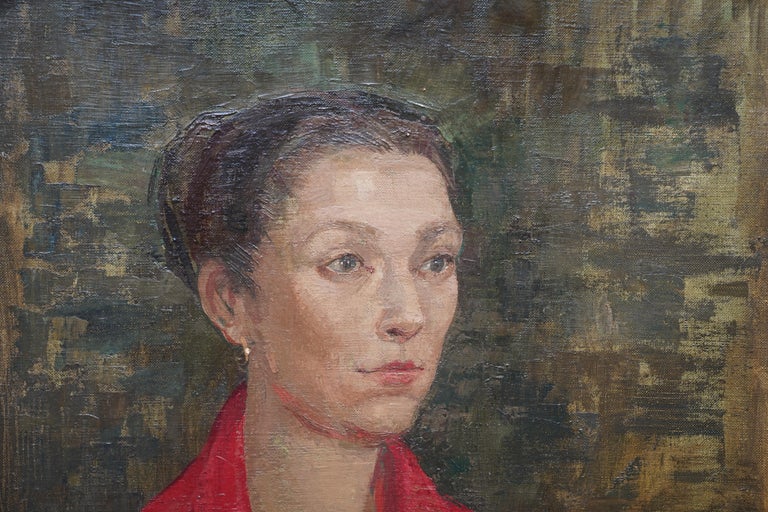 Constance Anne Parker - Lady in Red Portrait - British Post ...