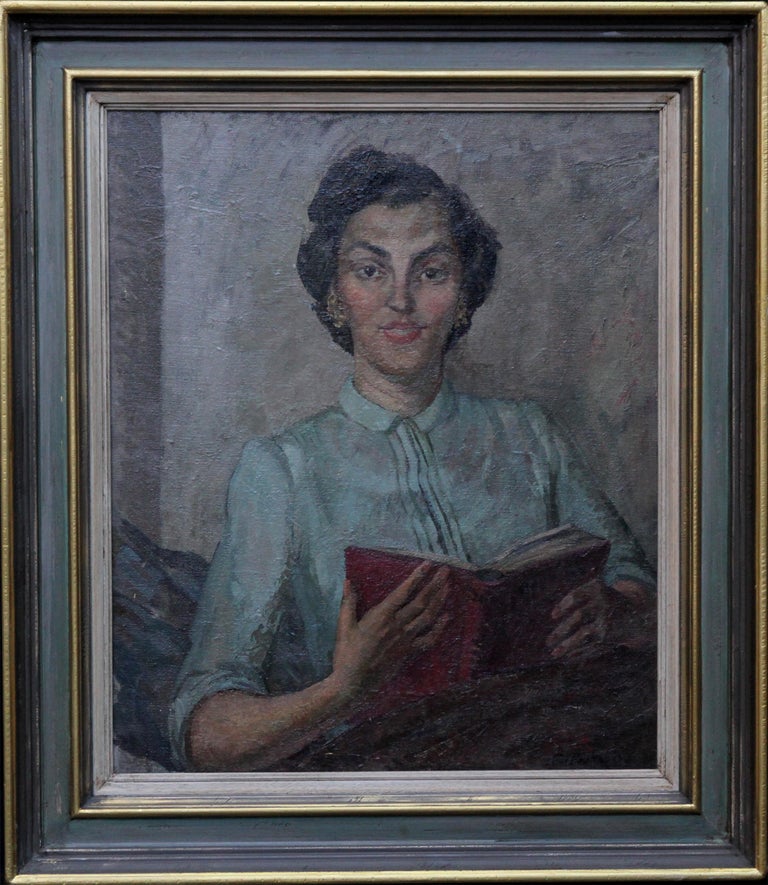 Constance Anne Parker - Portrait of a Woman Reading - British 50's oil ...