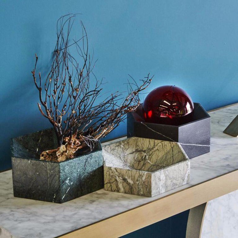 Constellation Marble Bowl, Small Low in Nero Marquina Marble, in Stock ...