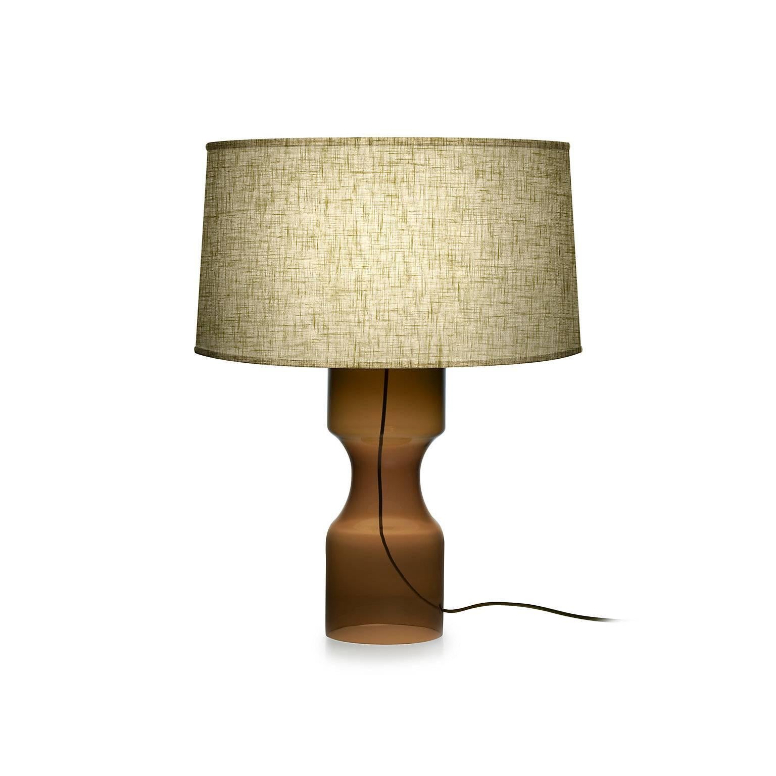 Constrictor Gray Handblown Modern Glass Table Light, Made in the USA ...