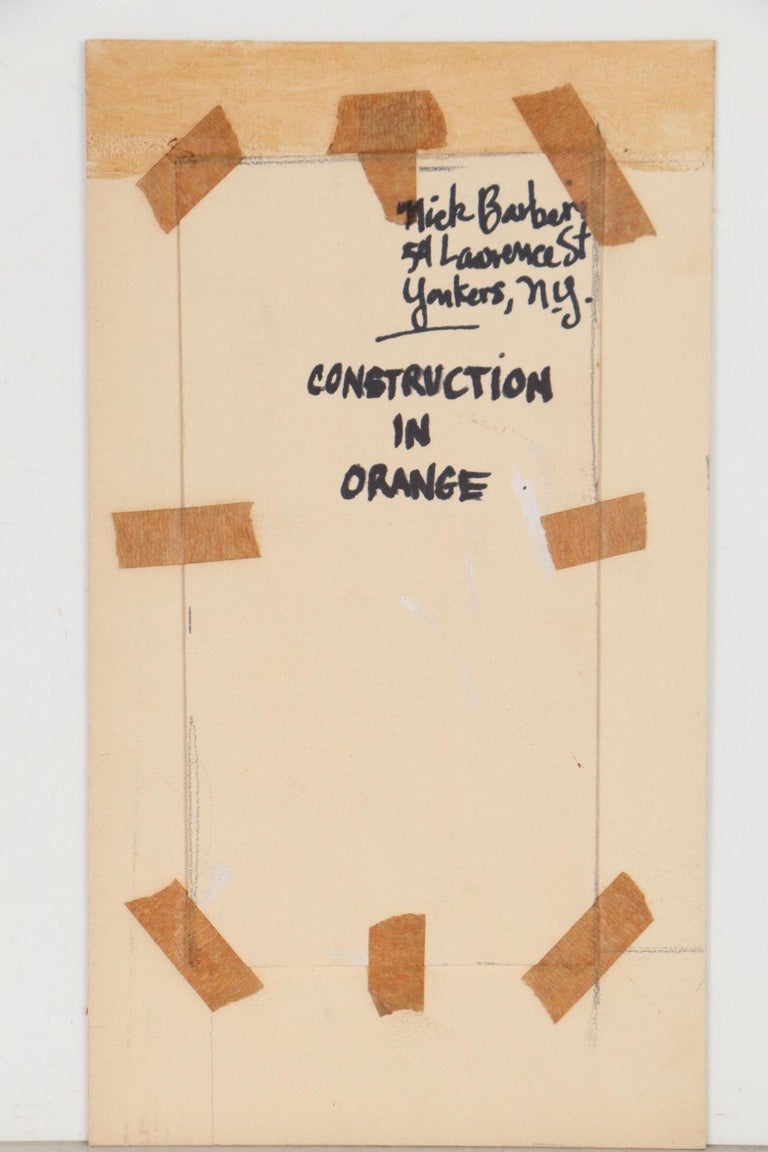 "Constructions in Orange" Abstract Gouche Painting by Nick Barberi For ...