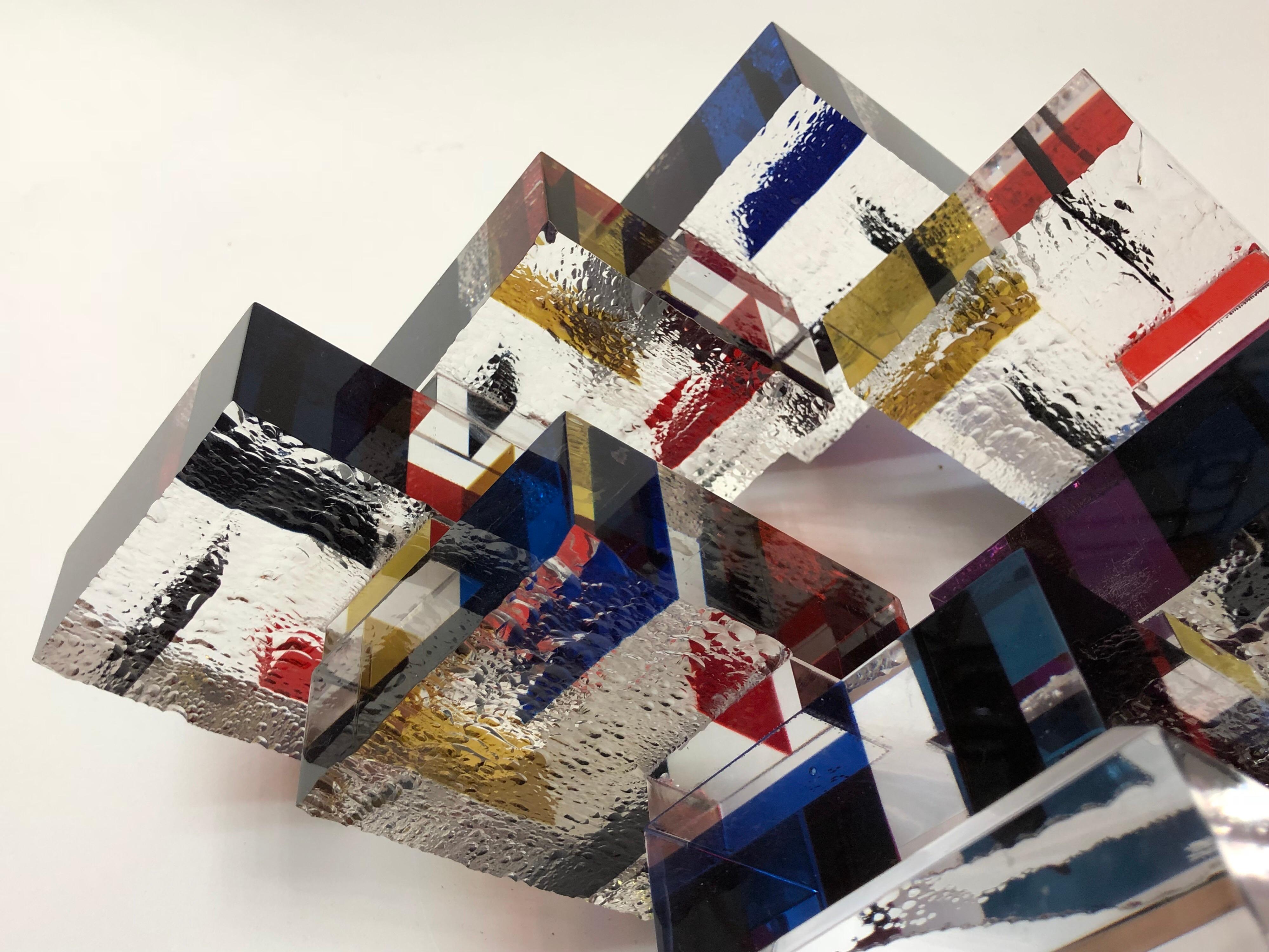 Constructivist Colorful Lucite Sculpture by Rod Garrett, 2003 at 1stDibs