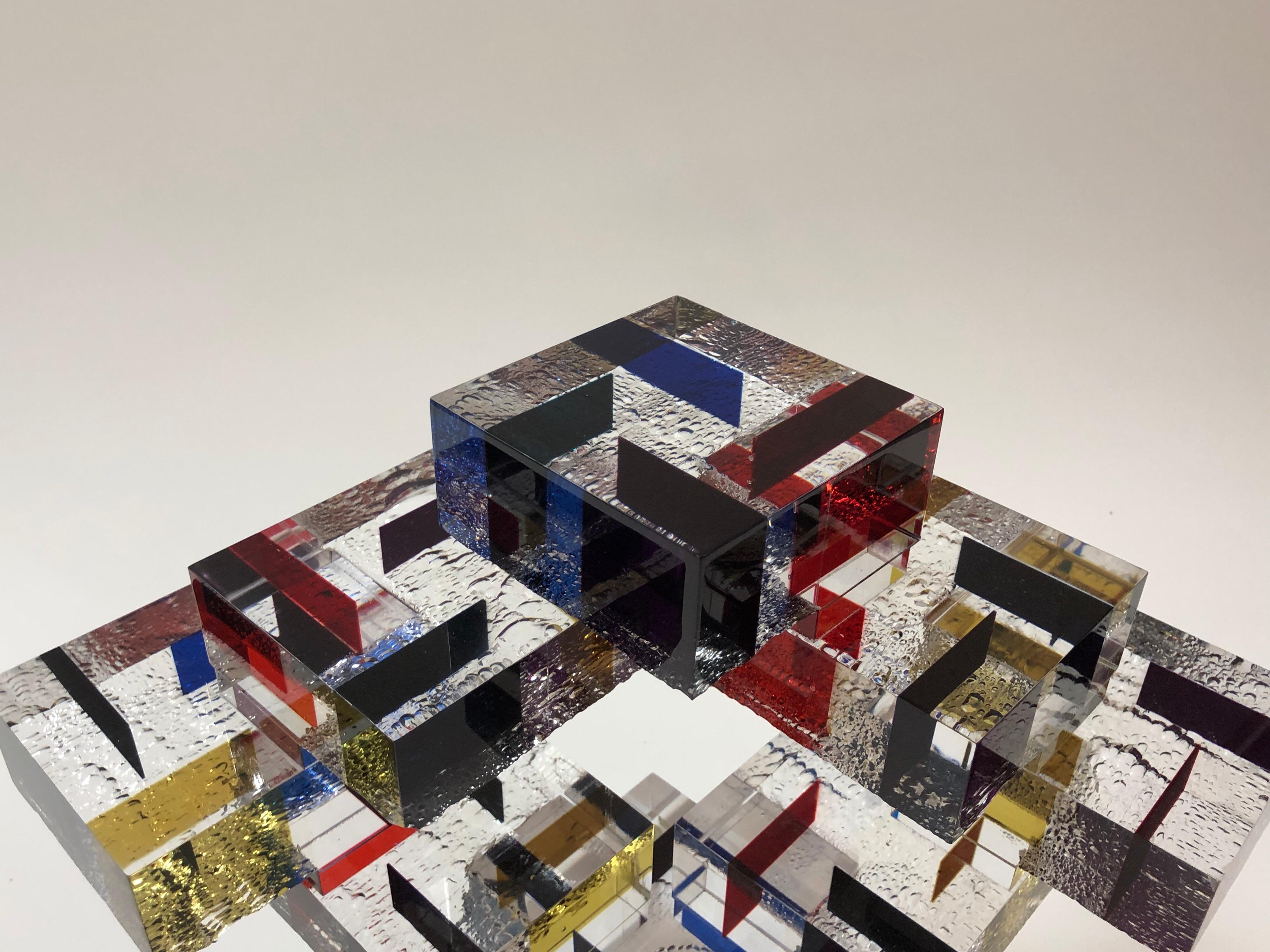 Constructivist Colorful Lucite Sculpture by Rod Garrett, 2003 at 1stDibs