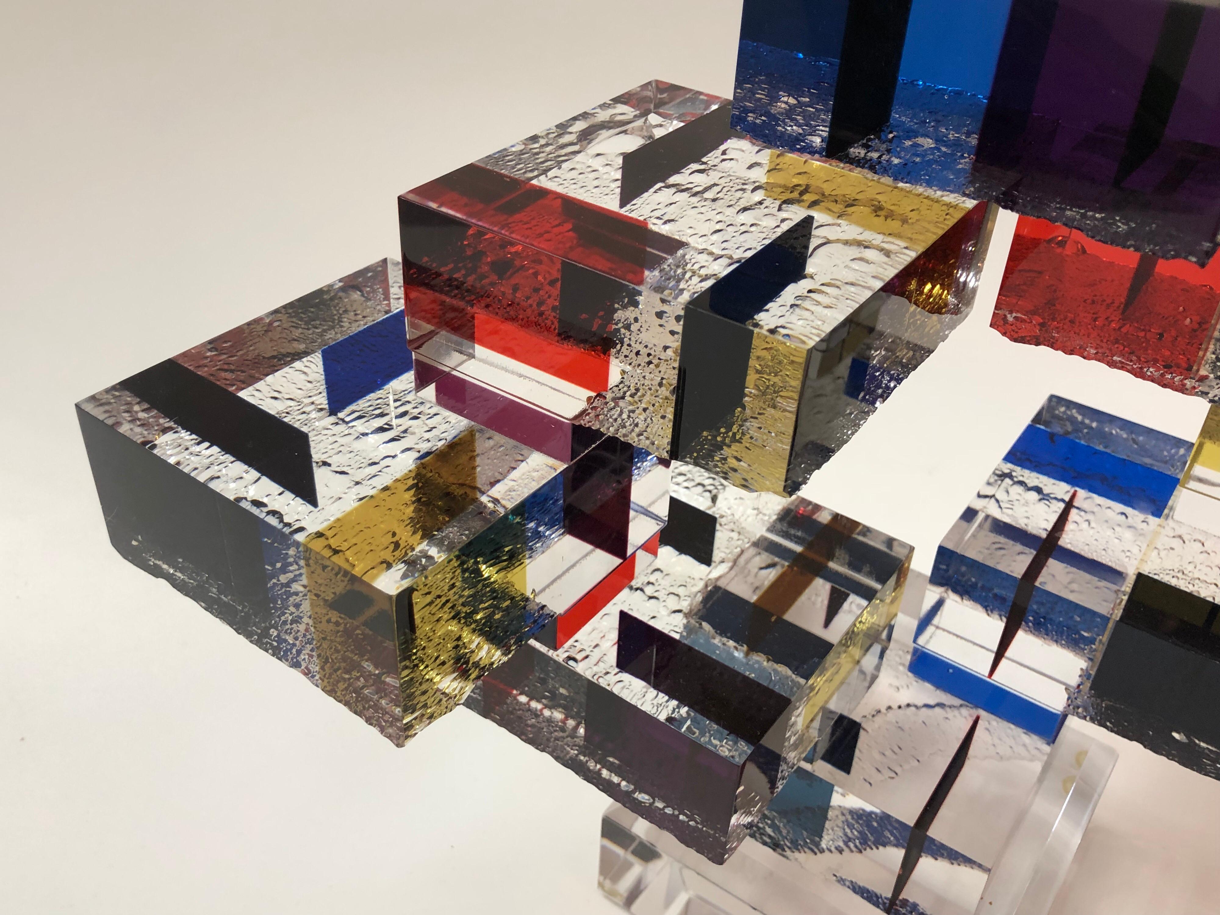 Constructivist Colorful Lucite Sculpture by Rod Garrett, 2003 at 1stDibs