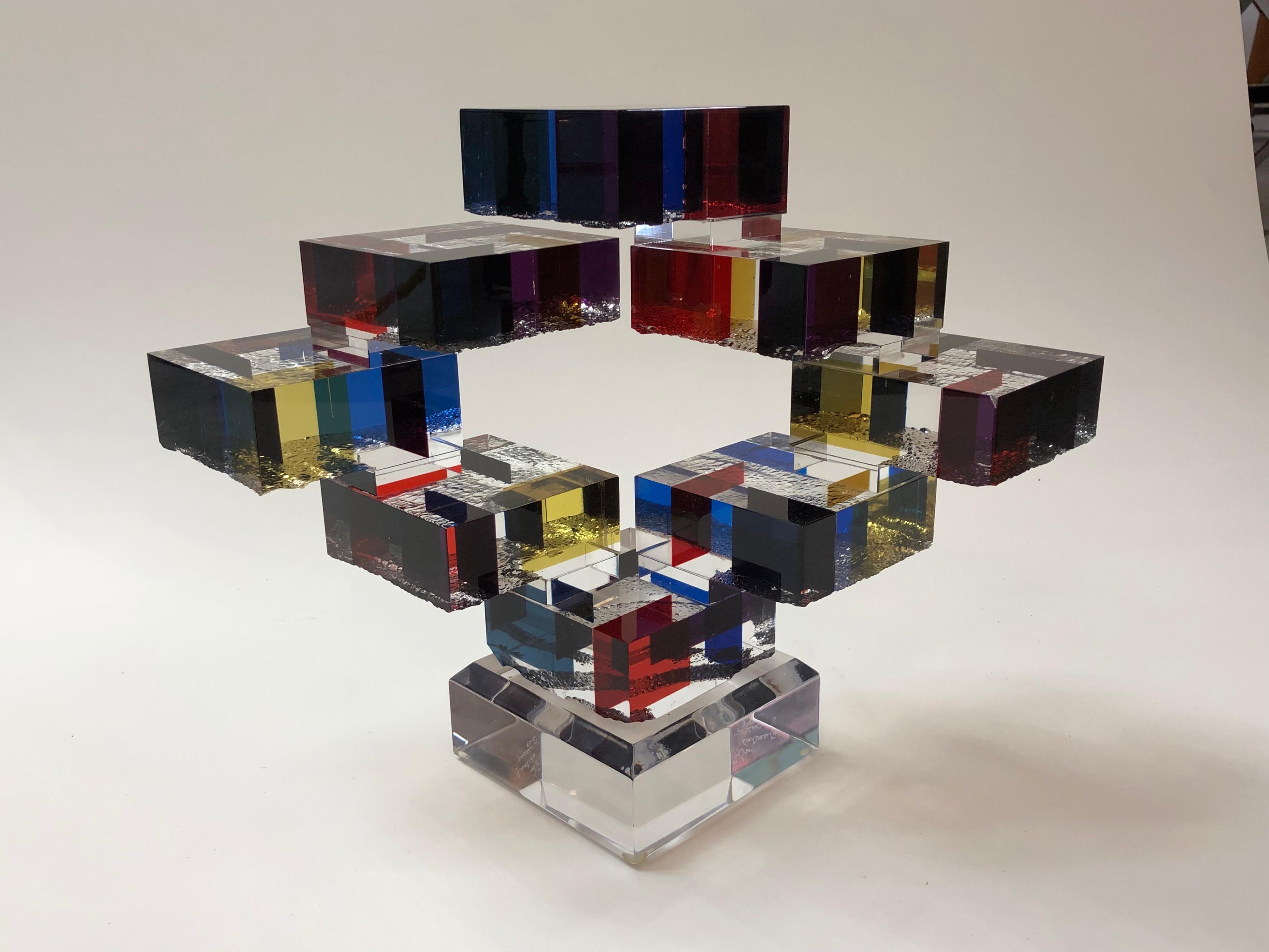 Constructivist Colorful Lucite Sculpture by Rod Garrett, 2003 at 1stDibs