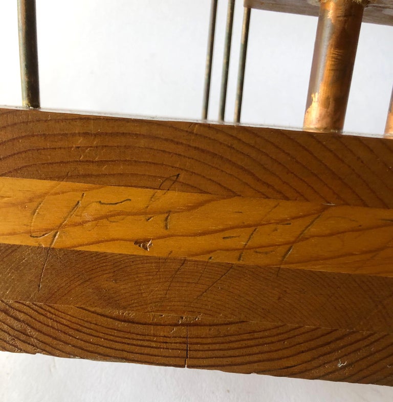 Constructivist Laminated Wood Copper Wire Handmade Studio Sculpture at ...