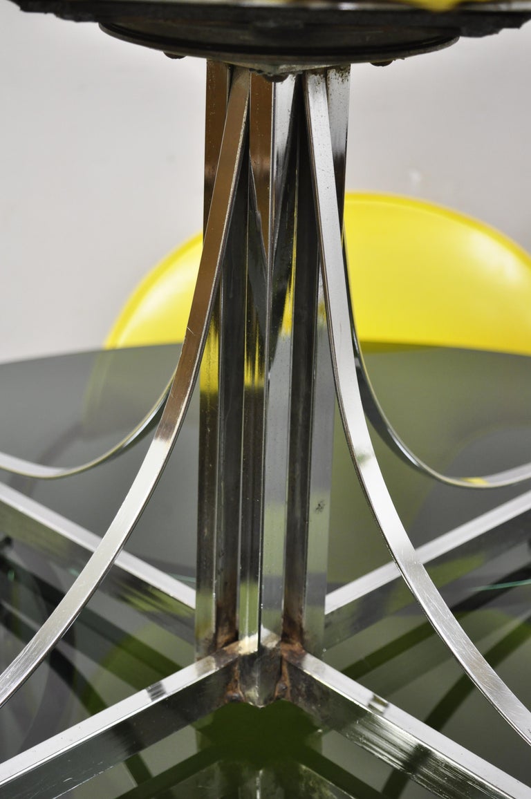 Contempo Frames Inc. Midcentury Yellow Vinyl Chrome Frame Dining Set, 5 ...