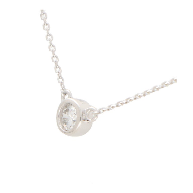 Contemporary 0.20 Carat Single Solitaire Diamond Pendant in 14k White ...