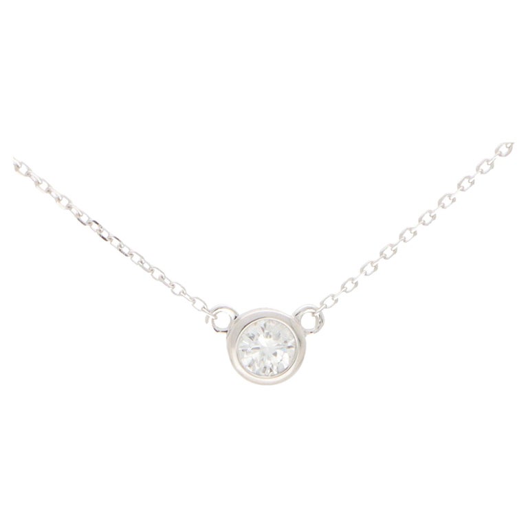 Contemporary 0.20 Carat Single Solitaire Diamond Pendant in 14k White ...