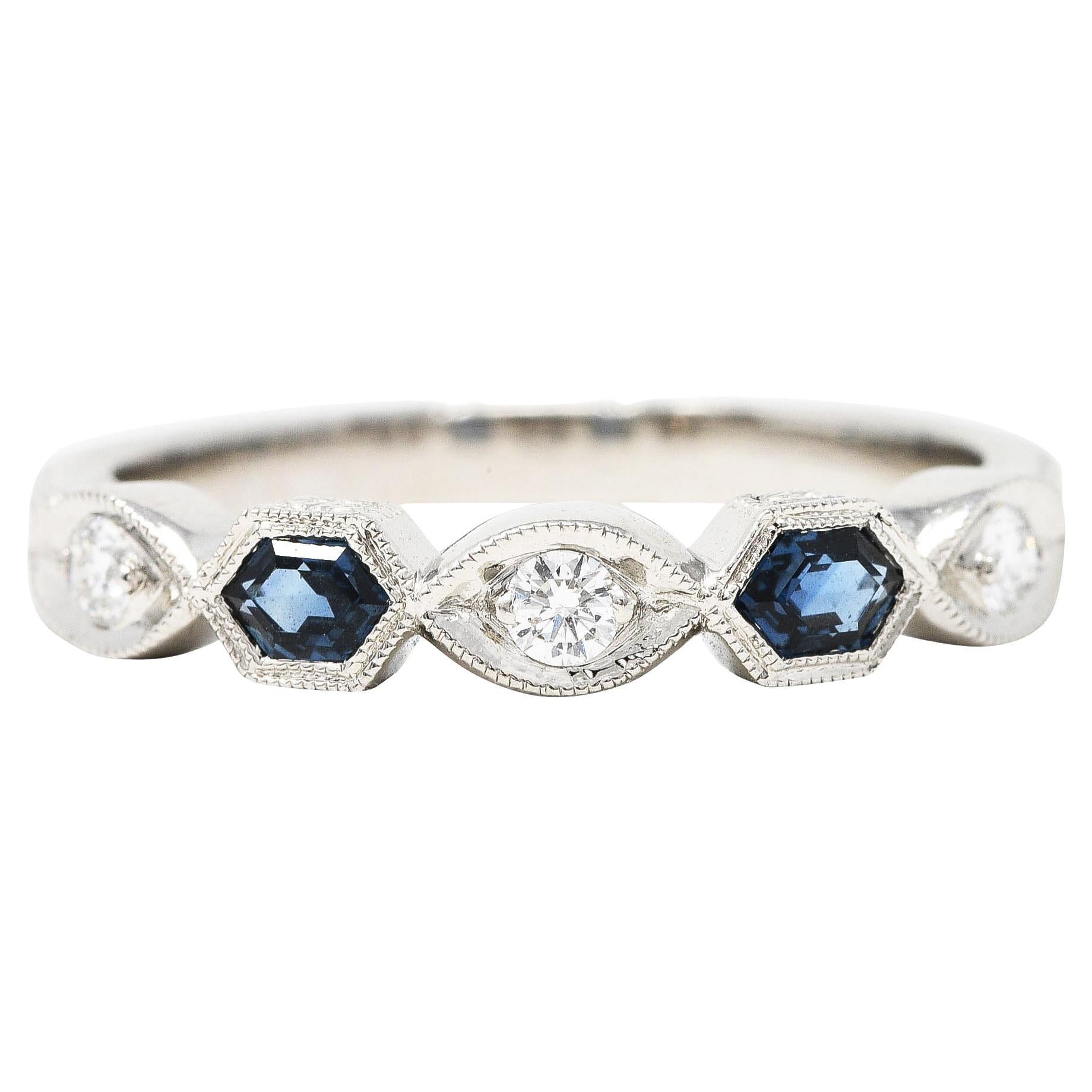 1940's Retro 0.35 Carat Diamond Platinum Fishtail Band Ring at 1stDibs