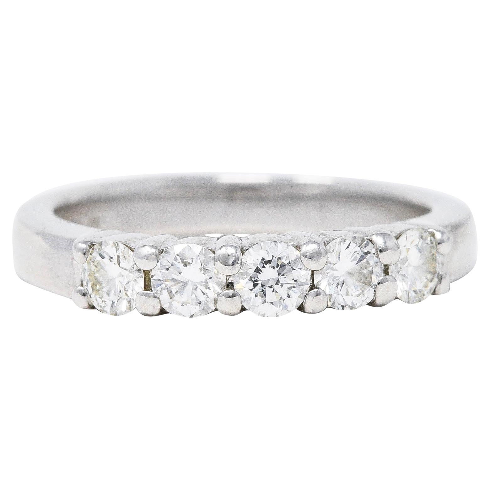 Tiffany and Co. Diamond Platinum Wedding Stacking Eternity Band Ring at ...