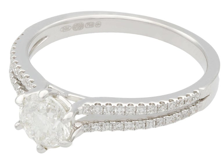 Diamond and White Gold Solitaire Ring For Sale at 1stDibs