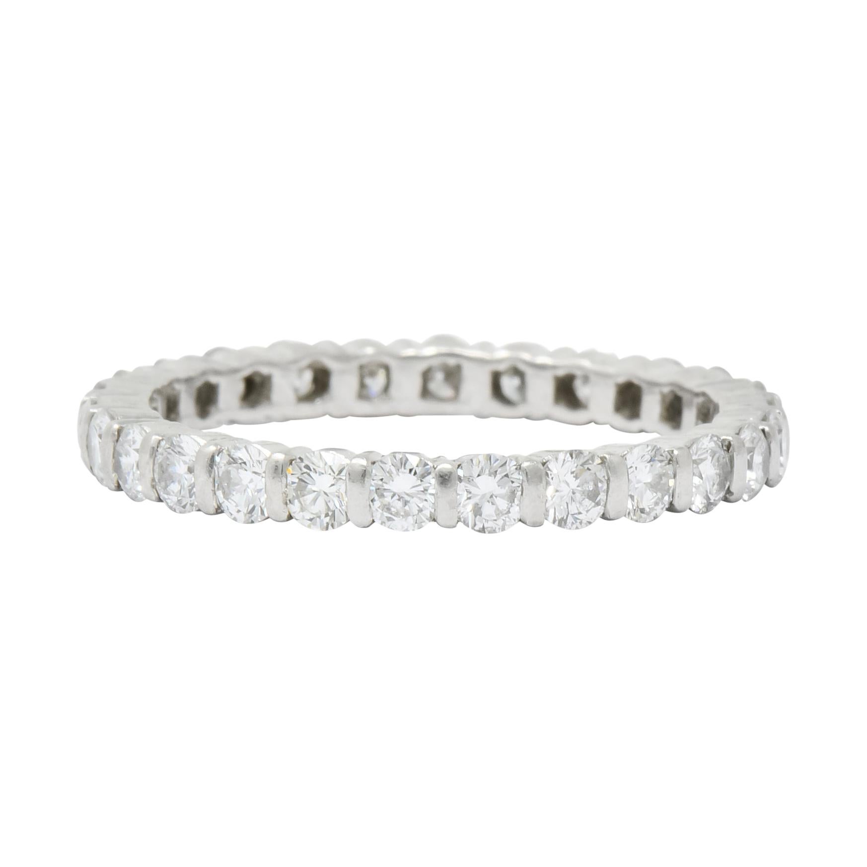 Bar Set Diamond Band Rings - 6 For Sale on 1stDibs