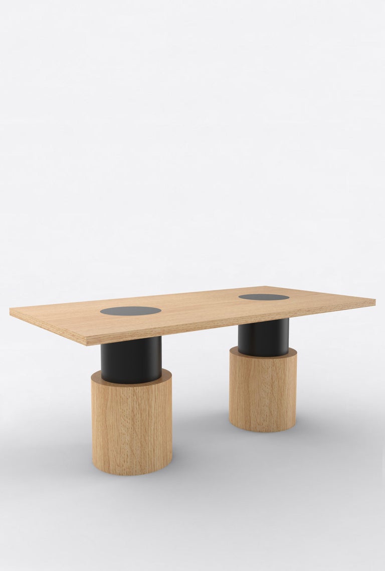 Contemporary 102 Dining Table in Oak and Black by Orphan Work For Sale ...
