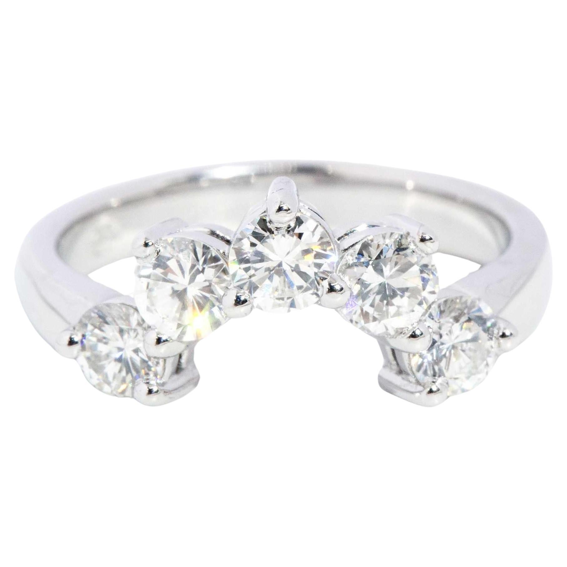 Contemporary 1.12 Carat Brilliant Diamond Five Stone Ring 18 Carat ...