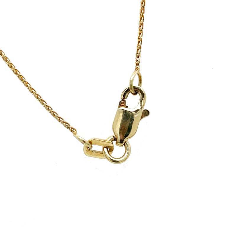 Contemporary 14K Yellow Gold Floating Diamond Bezel Necklace For Sale ...