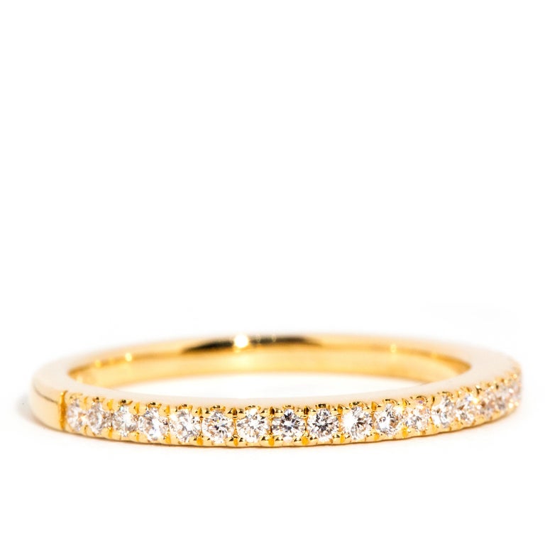 Contemporary 18 Carat Yellow Gold Grain Set Brilliant Diamond Eternity ...