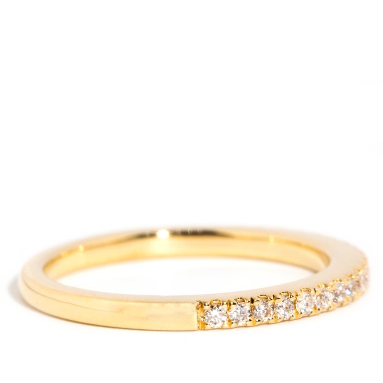 Contemporary 18 Carat Yellow Gold Grain Set Brilliant Diamond Eternity ...