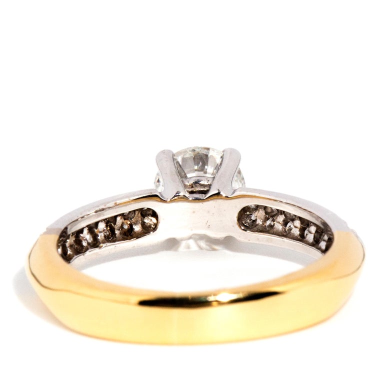 Contemporary 18 Carat Yellow and White Gold Diamond Knife-Edged ...