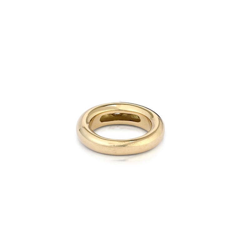 Contemporary 18ct Gold Donut Ring with Diamond Band For Sale at 1stDibs