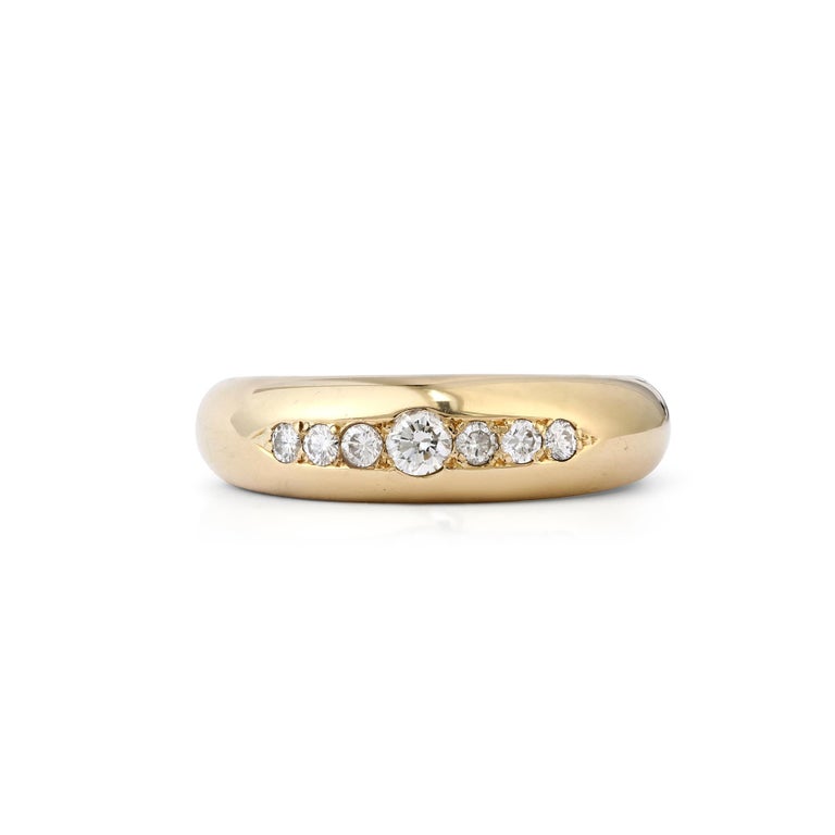 Contemporary 18ct Gold Donut Ring with Diamond Band For Sale at 1stDibs
