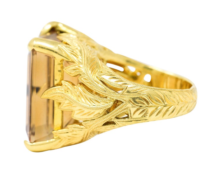 Contemporary 21.10 Carats Andalusite Diamond 18 Karat Yellow Gold ...