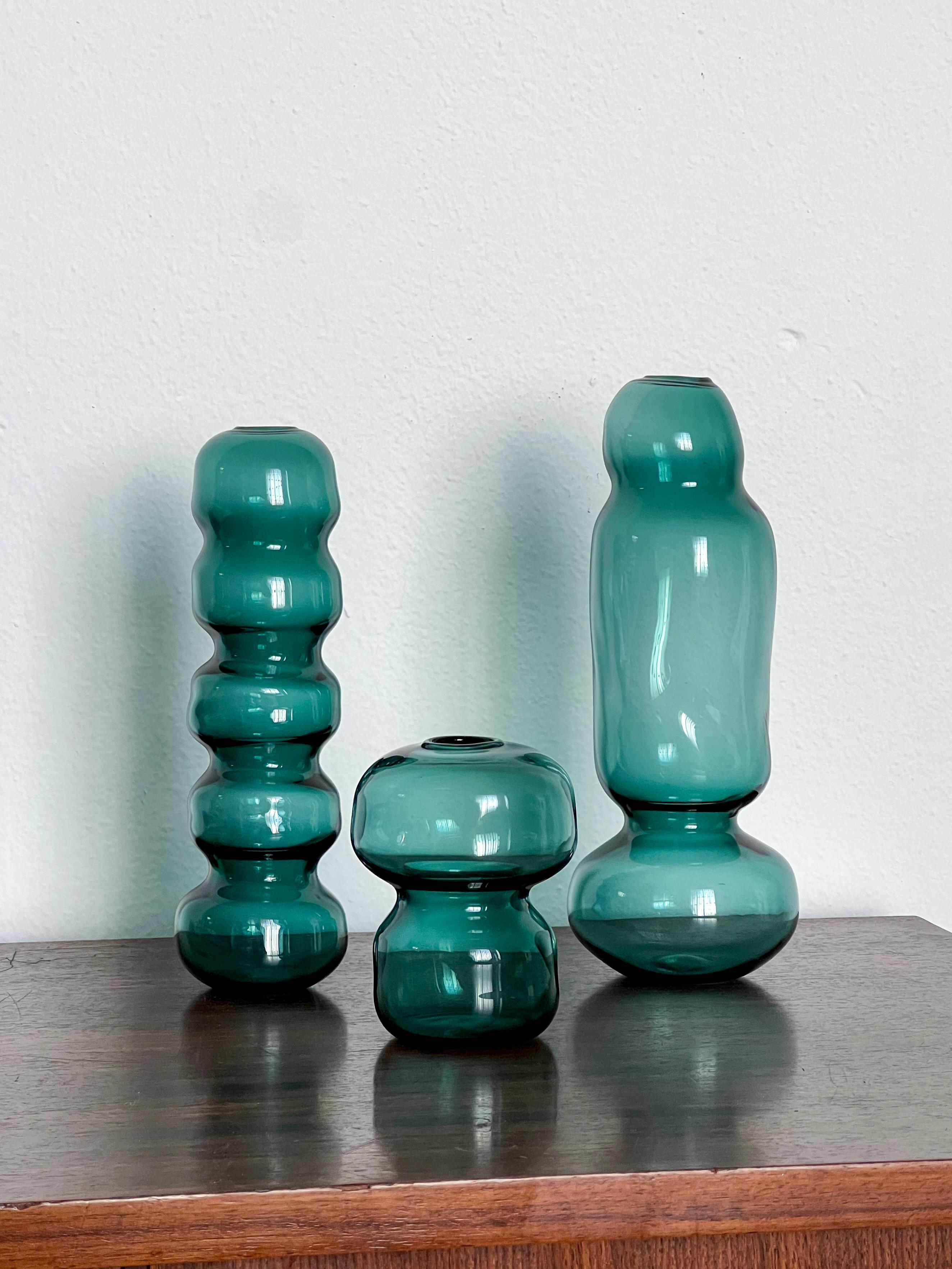Contemporary 21st Century "Flow" One-Off Hand Blown Murano Glass Vases ...