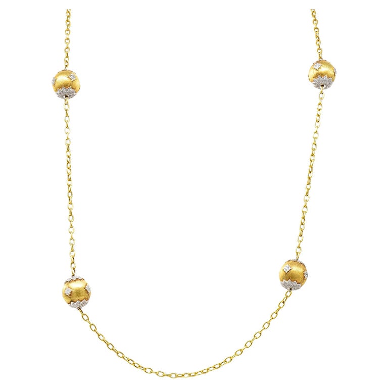 Contemporary 3.60 Carat Diamond Platinum 18 Karat Gold Sphere Station ...