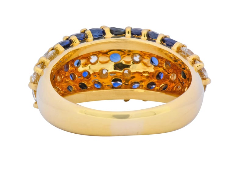 Contemporary 5.06 Carat Sapphire Diamond 18 Karat Gold Bombay Floral ...