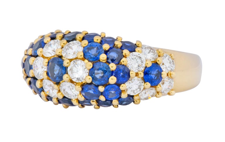 Contemporary 5.06 Carat Sapphire Diamond 18 Karat Gold Bombay Floral ...